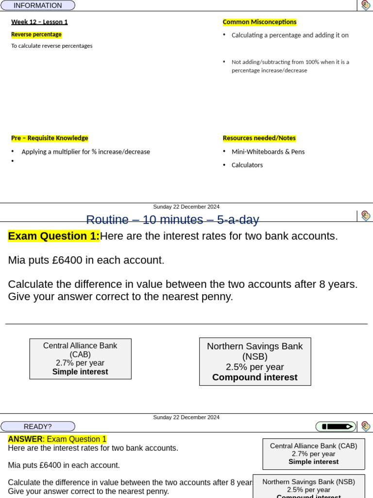 Original value problems.1pptx | PDF | Percentage | Prices