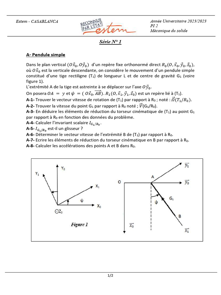 TD 2 Mécanique du solide | PDF