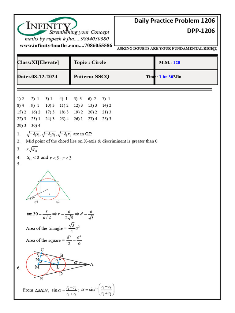 Sol DPP 1206(E) | PDF | Circle | Euclid