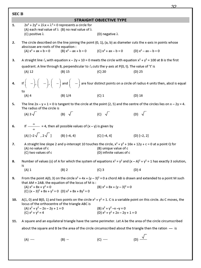 DPP 1208 (Assignment Problem) 2 | PDF | Circle | Triangle