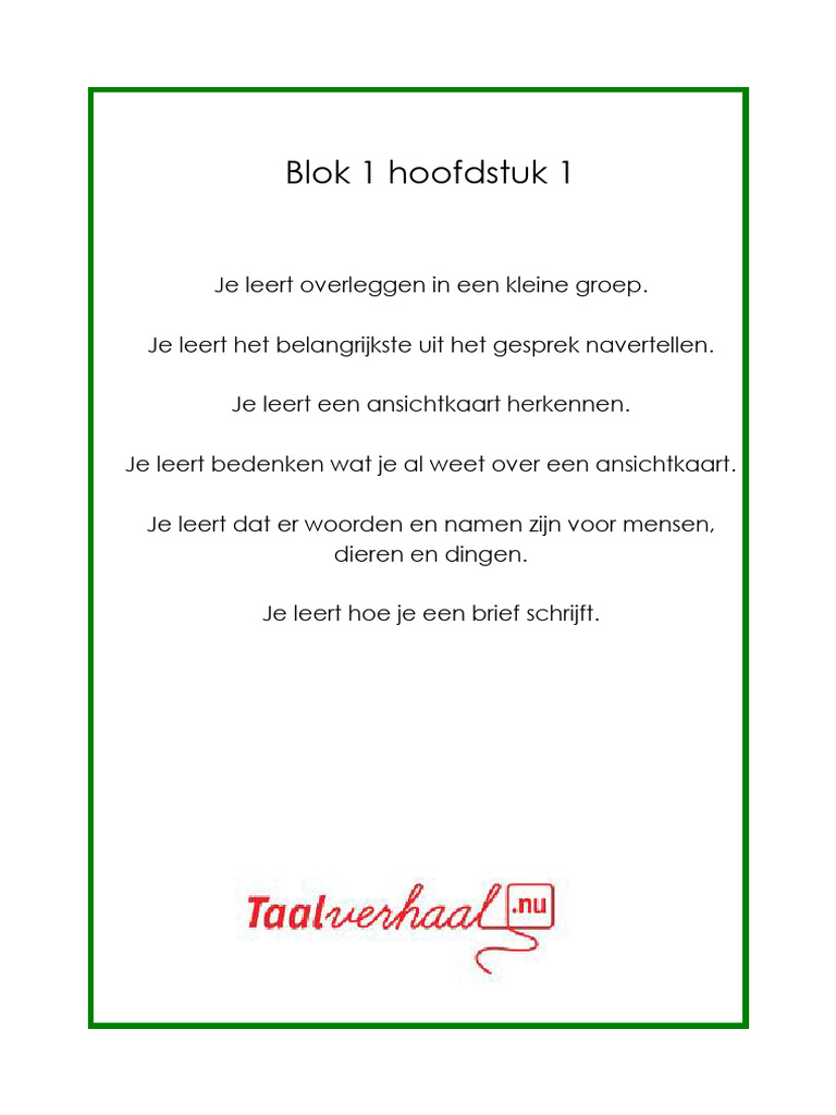 taalverhaal-doelen-groep-4-1 | PDF