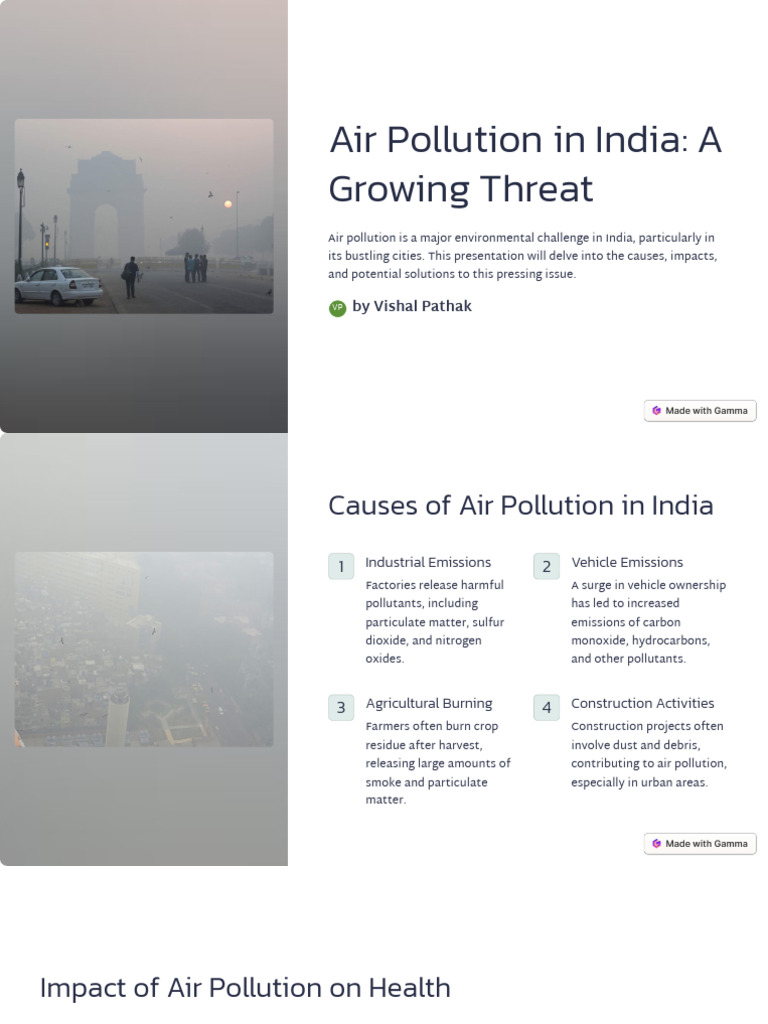 Air Pollution in India A Growing Threat | PDF | Air Pollution ...