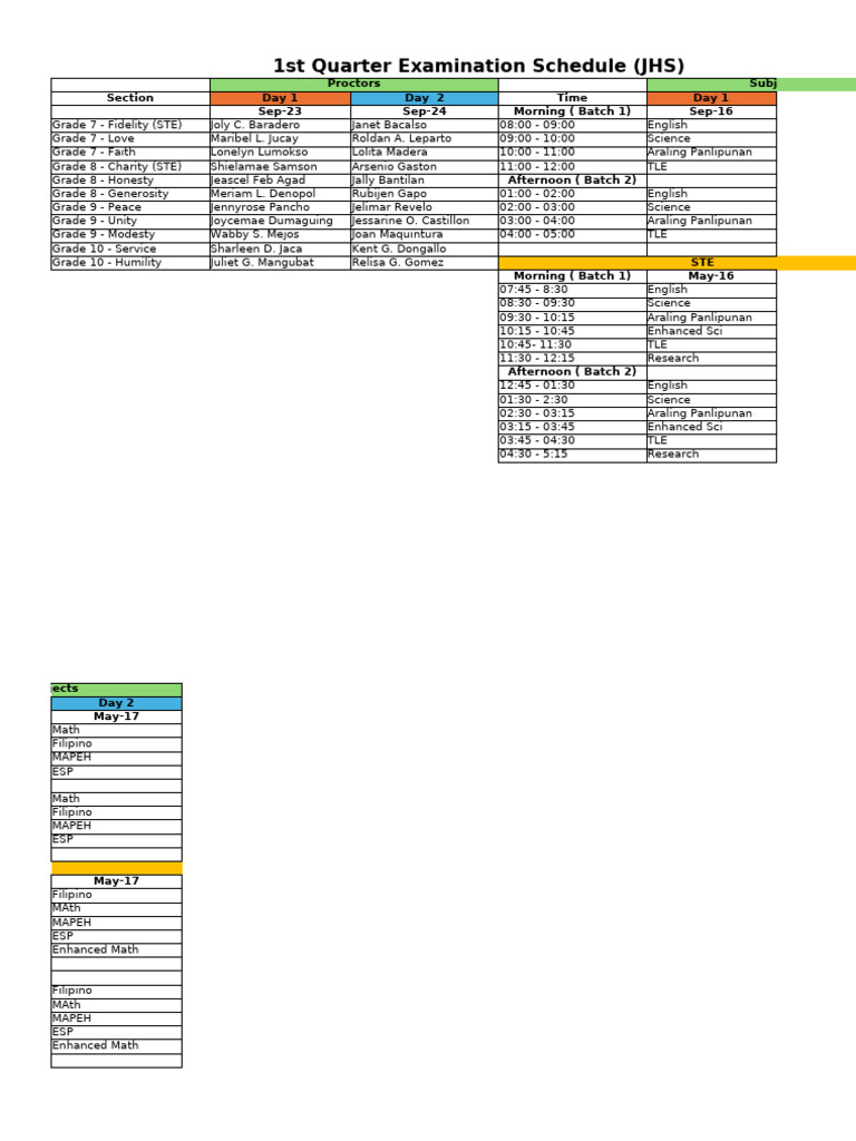 Schedule-of-Exam | PDF