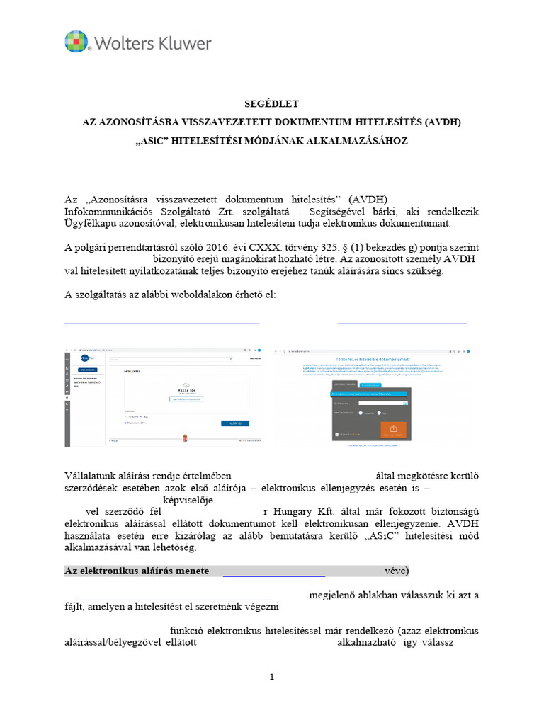 AVDH ASiC-segedlet | PDF