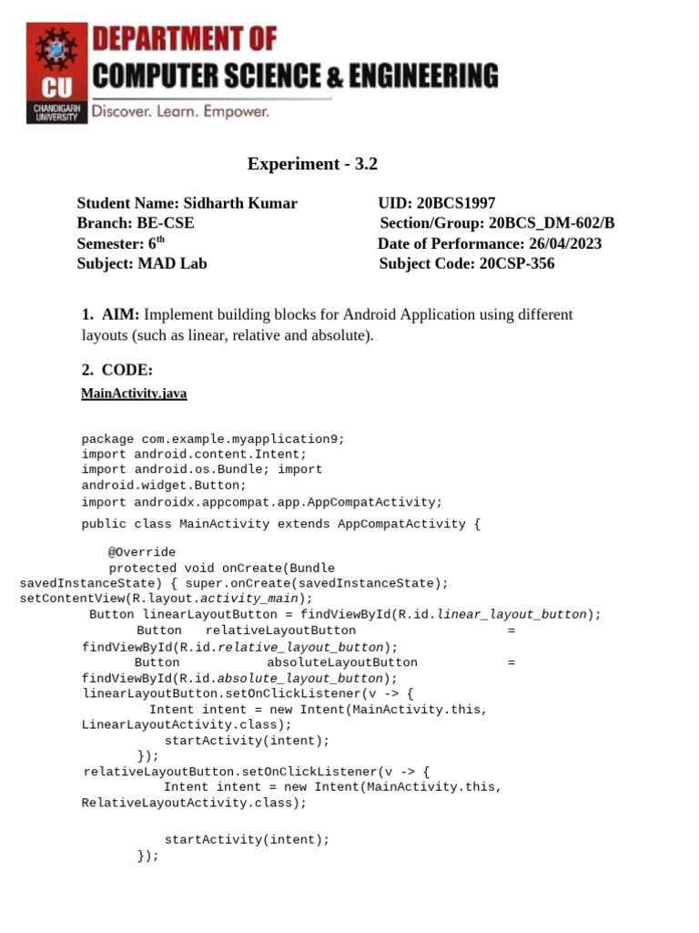 Exp-8 | PDF | Android (Operating System) | Information Appliances