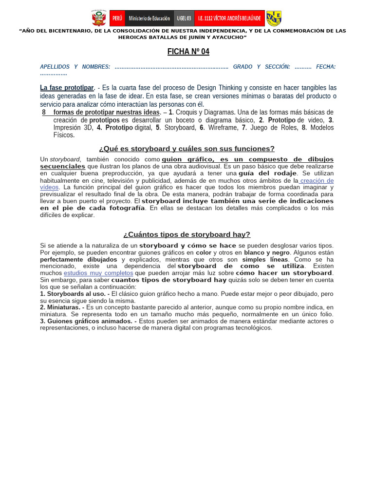 Ficha 04 Ept - Prototipar y Diagrama de Gantt | PDF