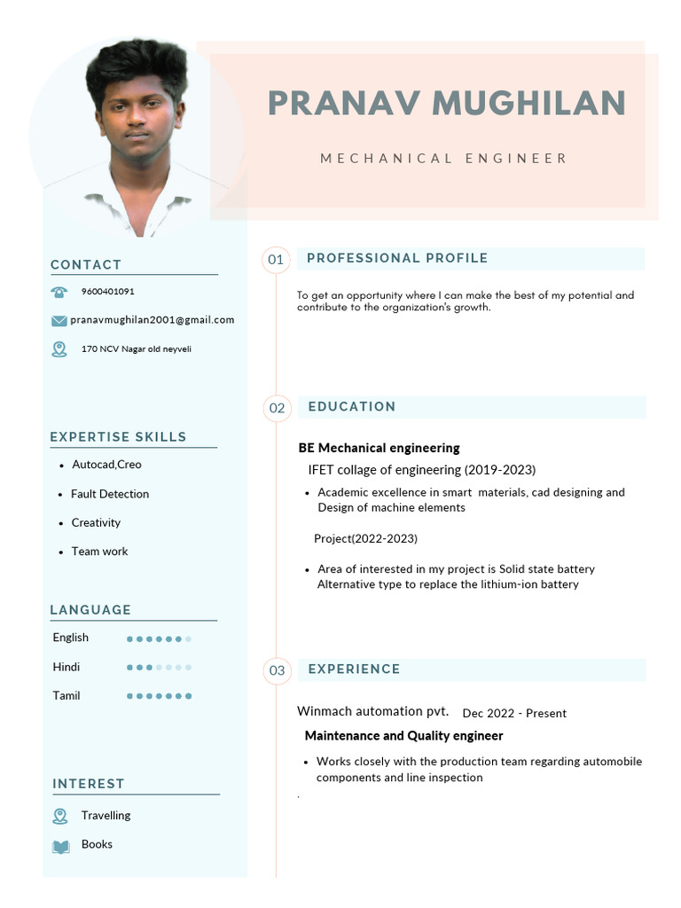 Pranav Mughilan BE Resume 2 | PDF