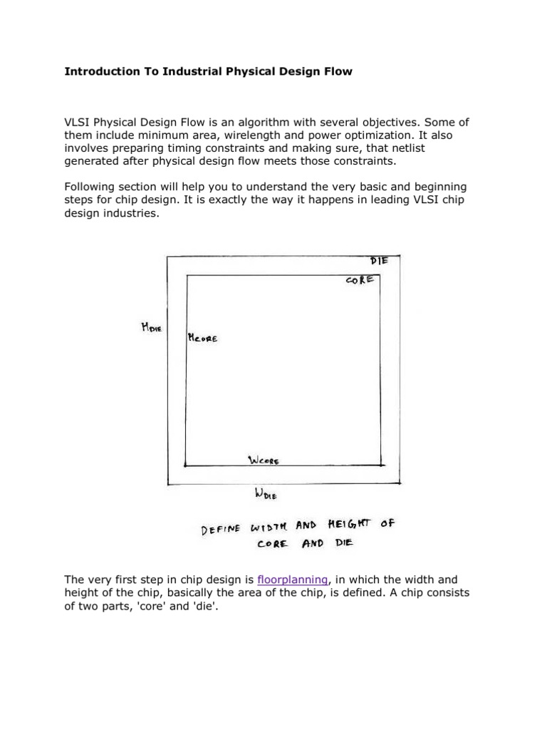 Introduction To Industrial Physical Design Flow VLSI Process | PDF ...