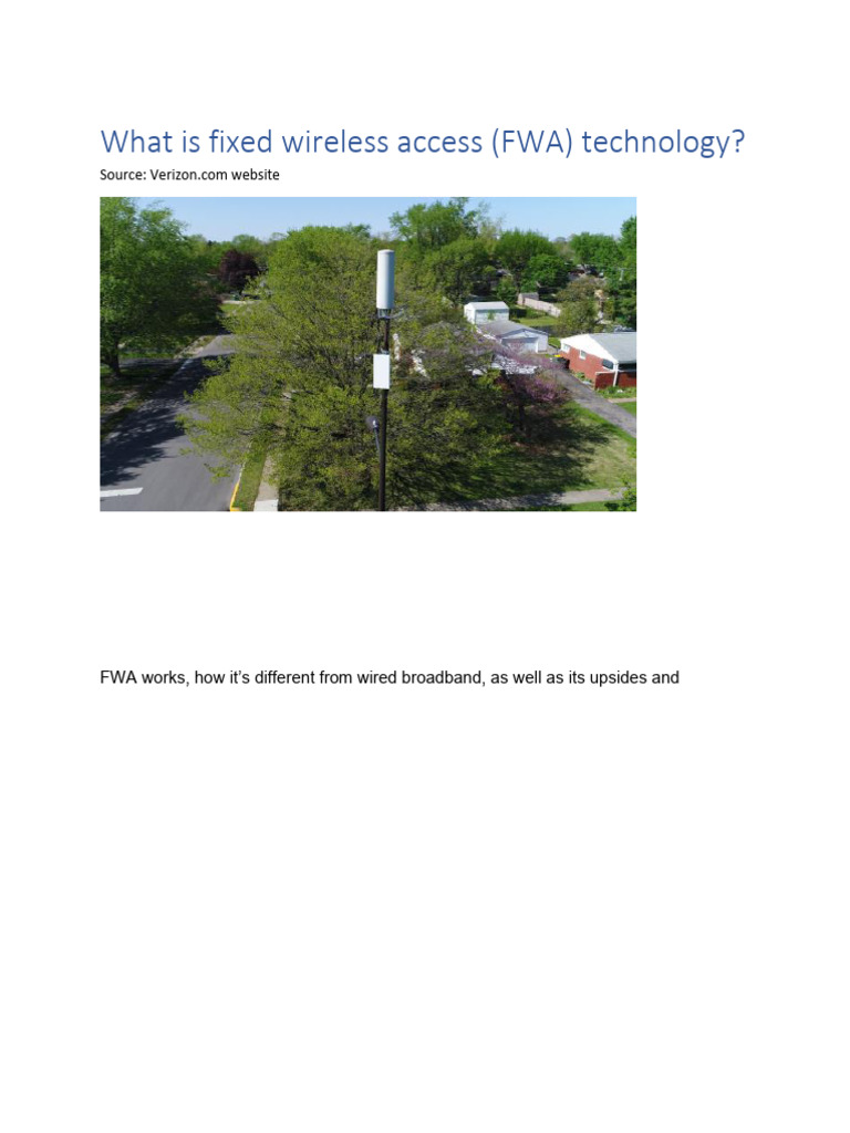 What Is Fixed Wireless Access-Verizon-Edited | PDF | Internet Access ...