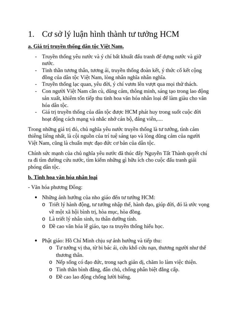 FILE ĐỀ CƯƠNG TTHCM Fixed | PDF