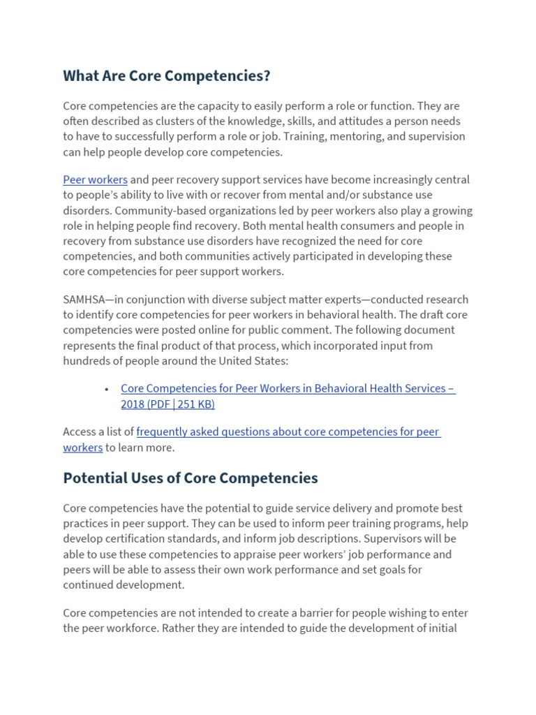 What Are Core Competencies | PDF | Mental Health | Social Psychology