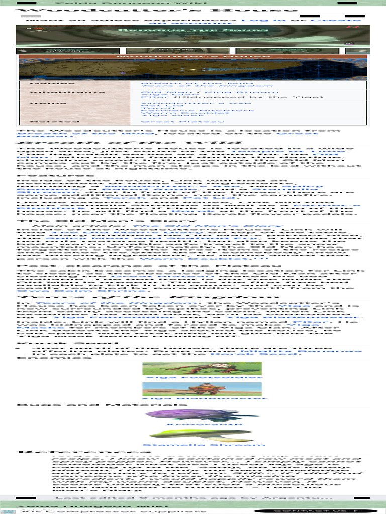 Zelda: Woodcutter's House Guide | PDF | Foods