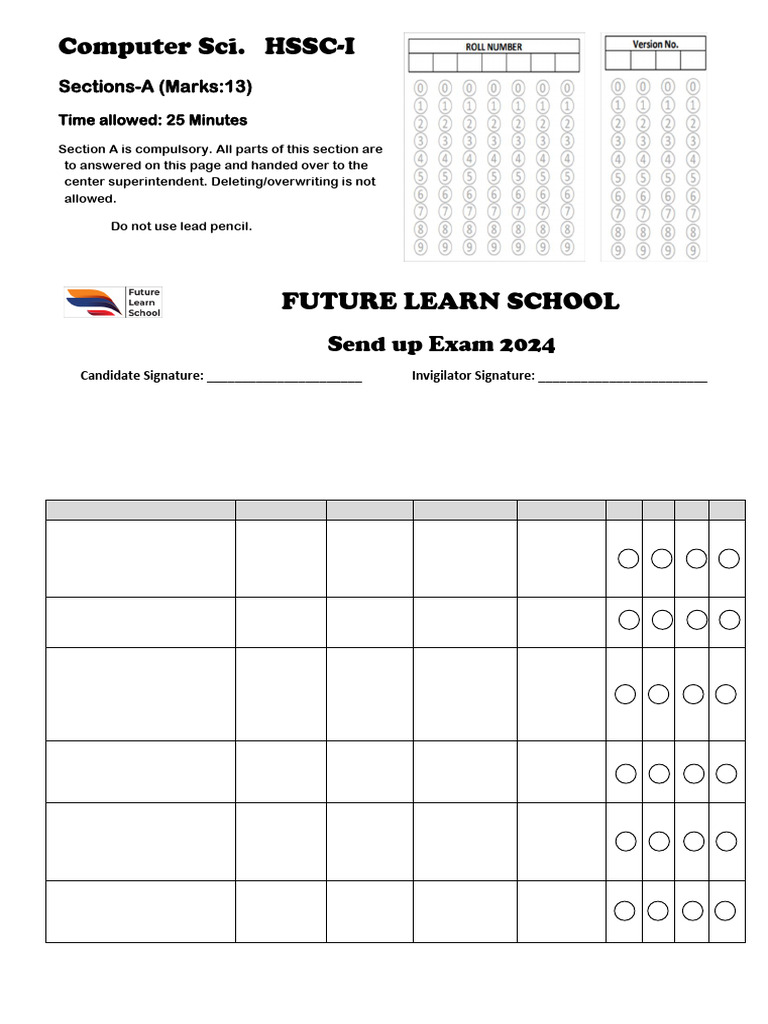 Computer Science-I Send Up 2024 | PDF | Algorithms | Control Flow