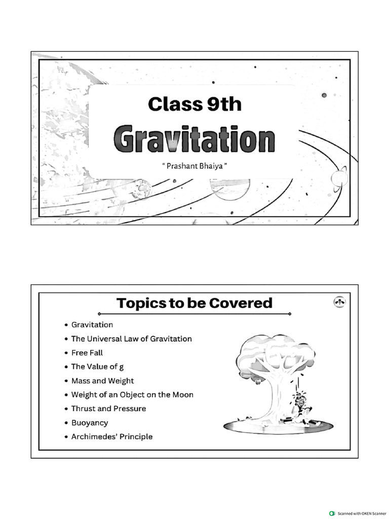 Class 9th Science NCERT GRAVITATION Next Topper Print | PDF