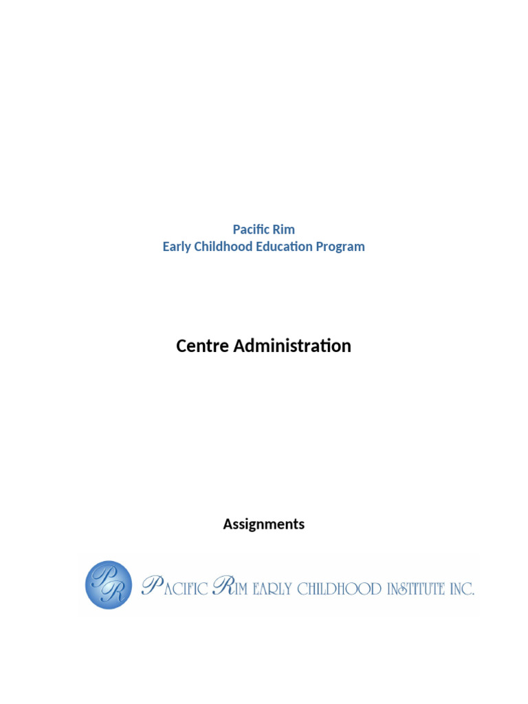 Centre Administration - Assignment | PDF | Early Childhood Education ...