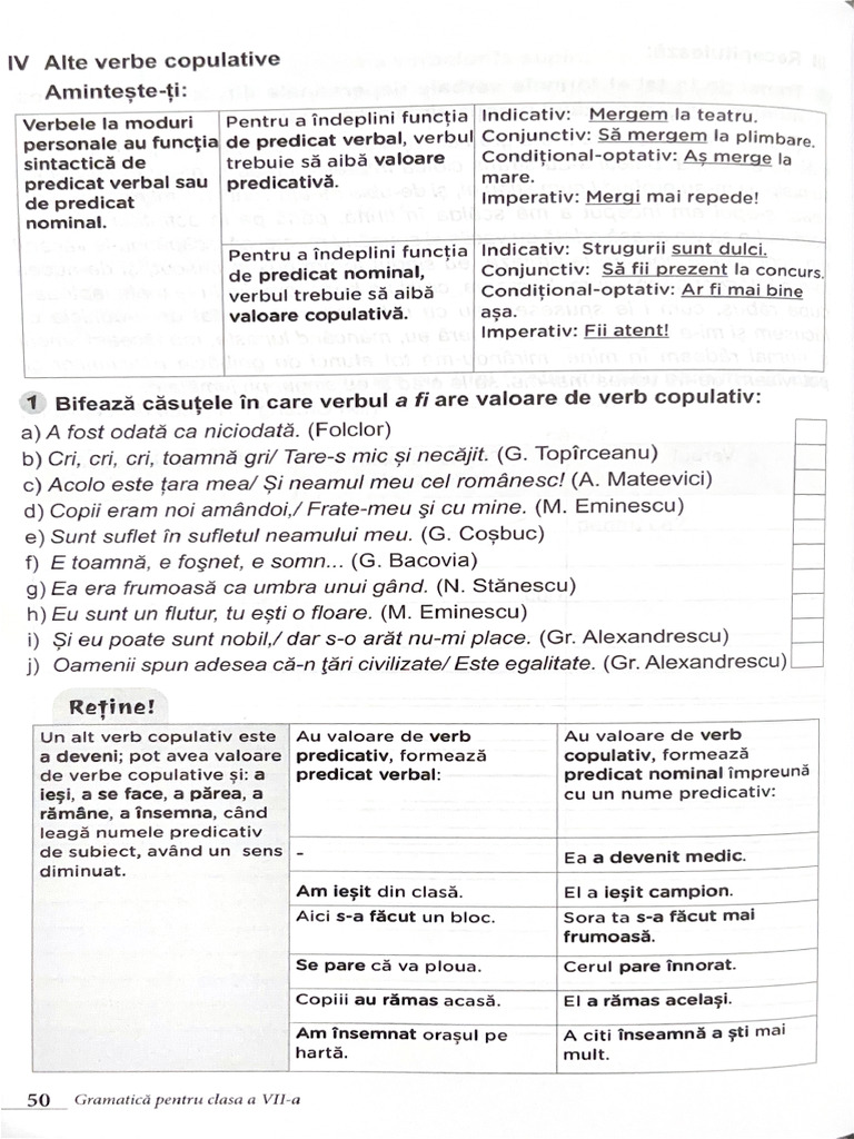 Verbele Copulative | PDF