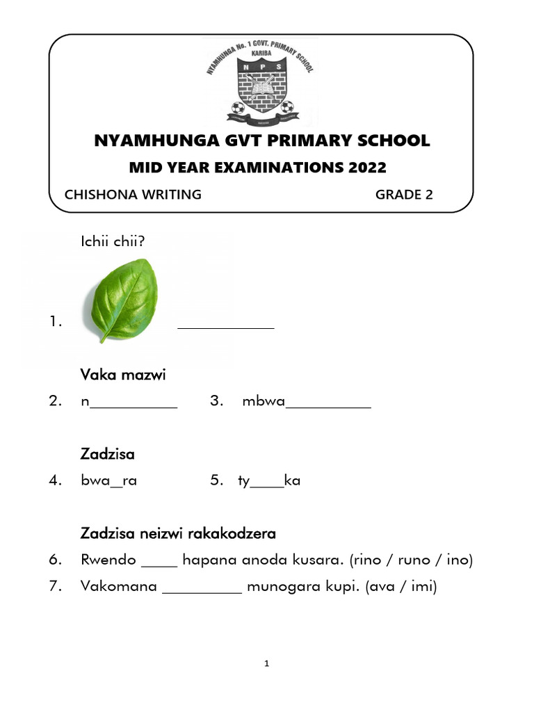 GRADE_2_SHONA_WRITING | PDF
