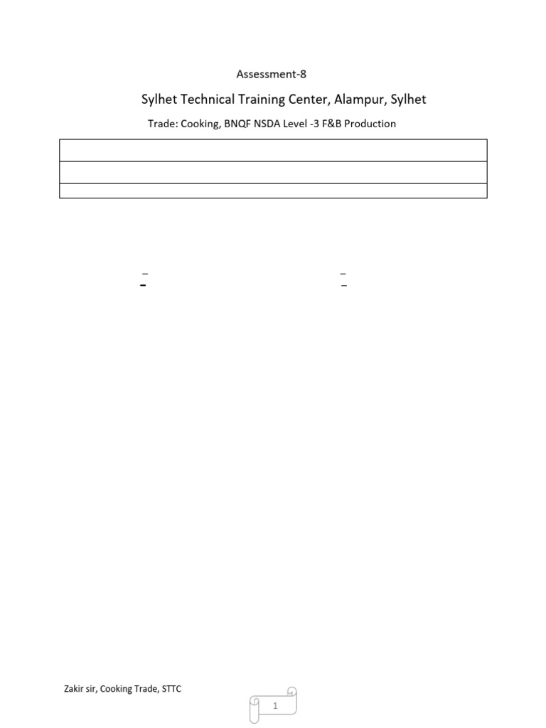 Assessment - Docx NSDA-8 - Ans | PDF | Indian Cuisine | Asian Cuisine