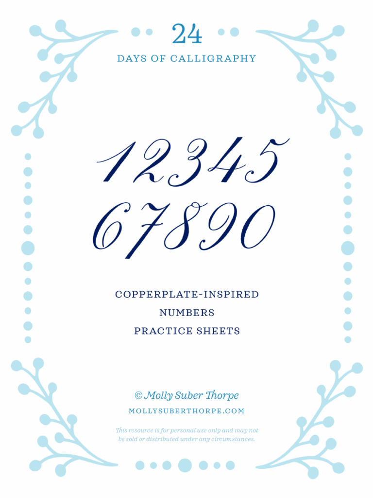 Copperplate Inspired Numbers | PDF