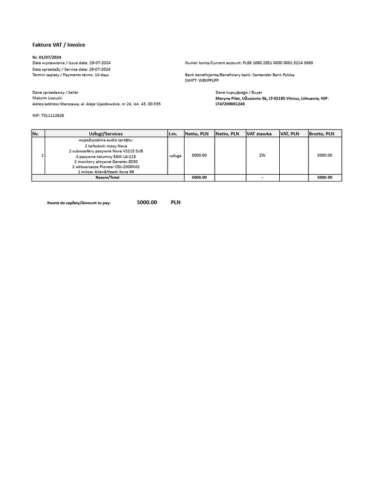 Band Invoice 3 | PDF