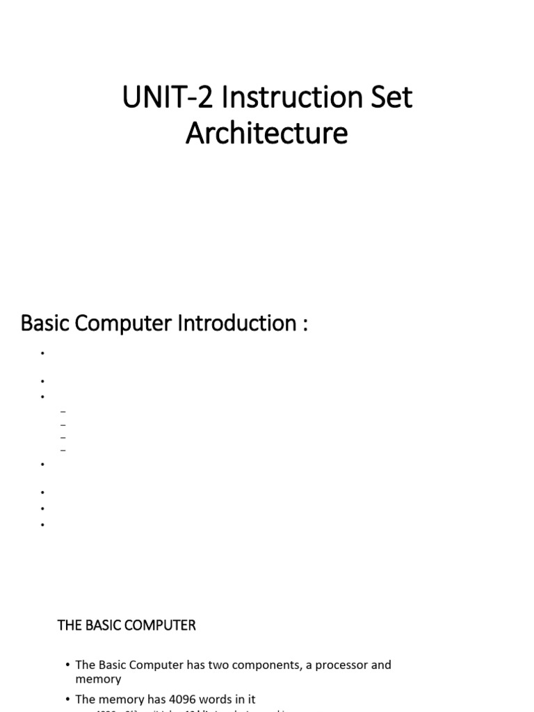 UNIT-2 Instruction Set Architecture | PDF | Central Processing Unit | Office Equipment