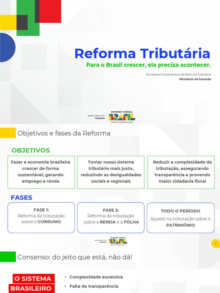Apresentacao Reforma Tributaria Para o Brasil Crescer Ela Precisa ...