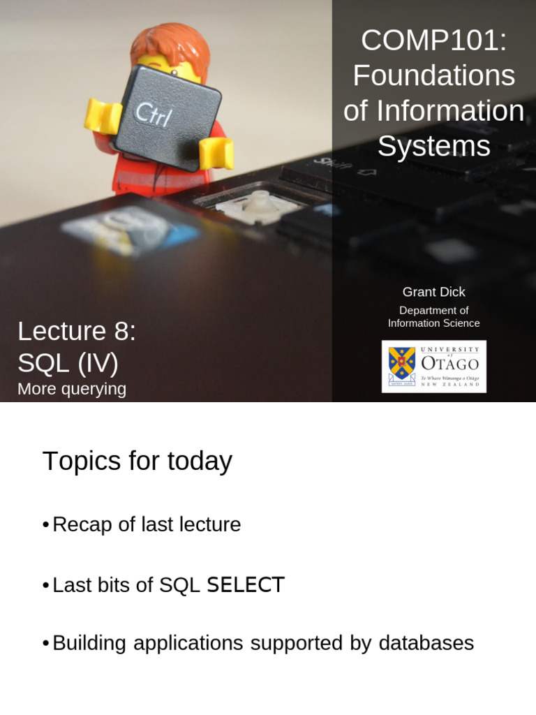 comp101-lect08 | PDF | Computing | Data Management Software