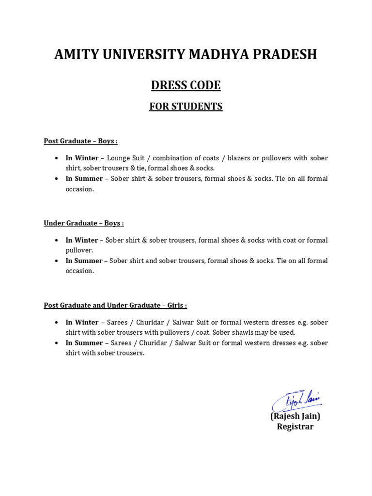 Dress Code | PDF