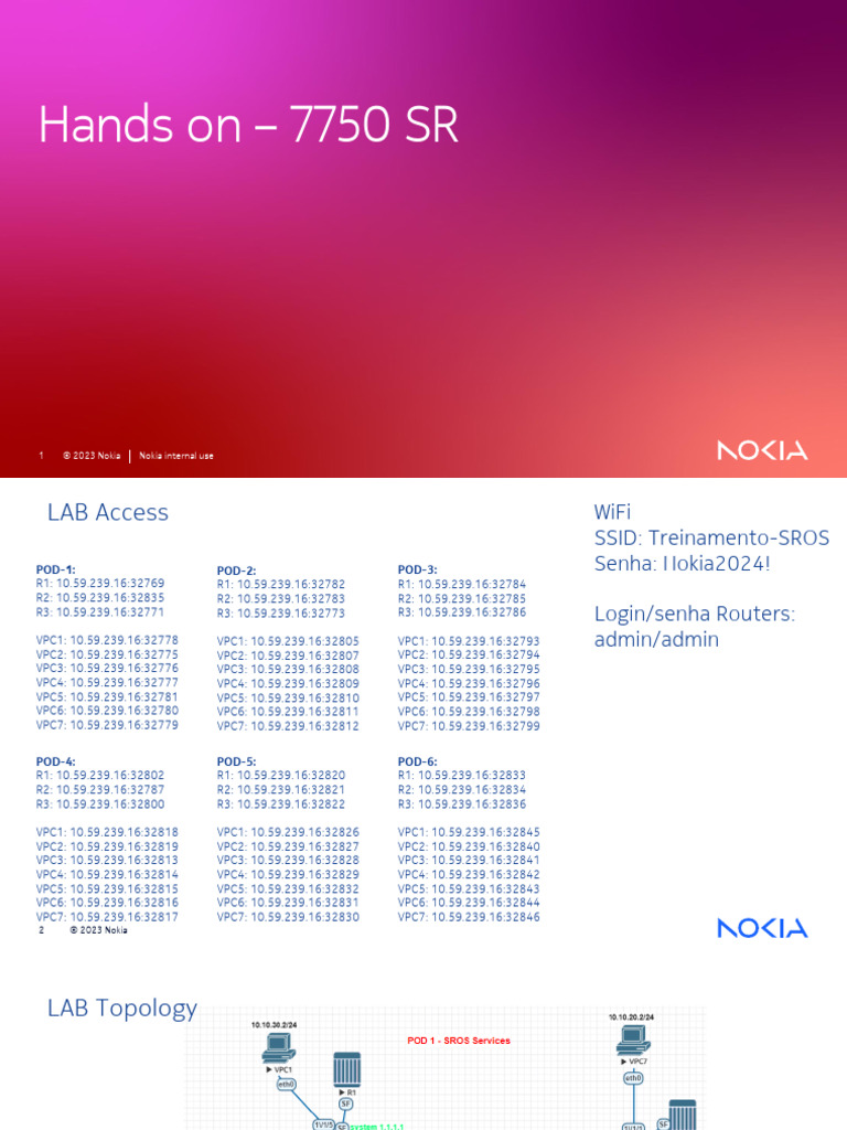 Treinamento IP - Nokia - DPR - Hands-On | PDF | Network Protocols ...