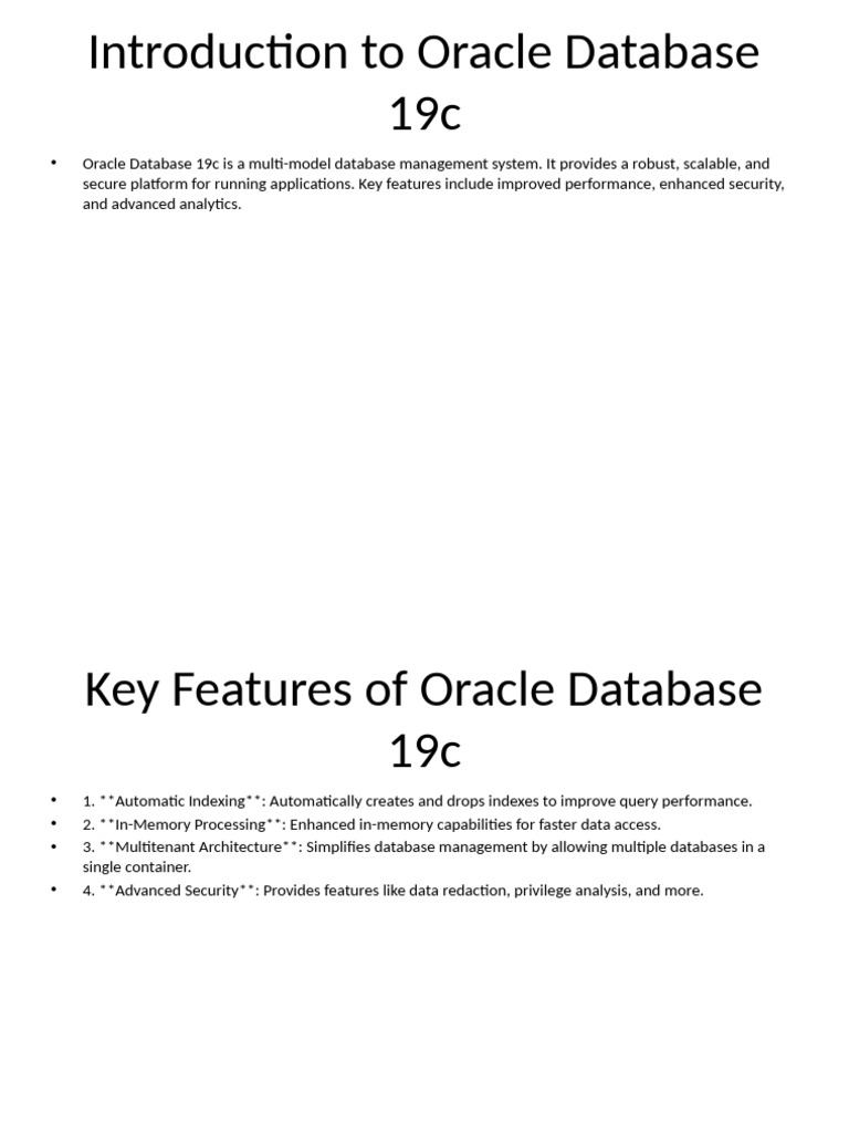 Oracle Database 19c Cheat Sheet | PDF