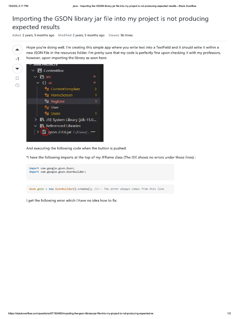 Adding Gson Into Vscode | PDF