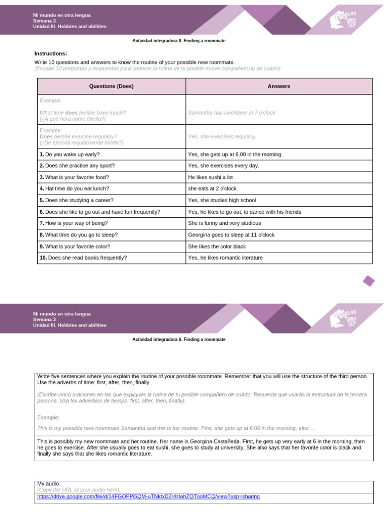 Modulo 6 Semana 3 Actividad 6 | PDF