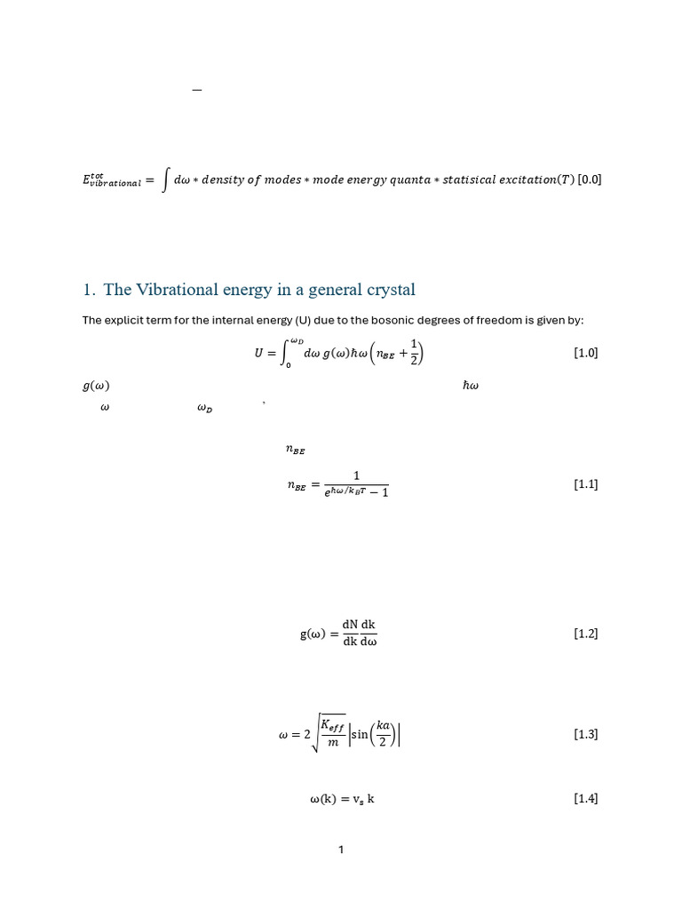 T6 - Energy Calculations, Heat Capacity | PDF | Phonon | Entropy