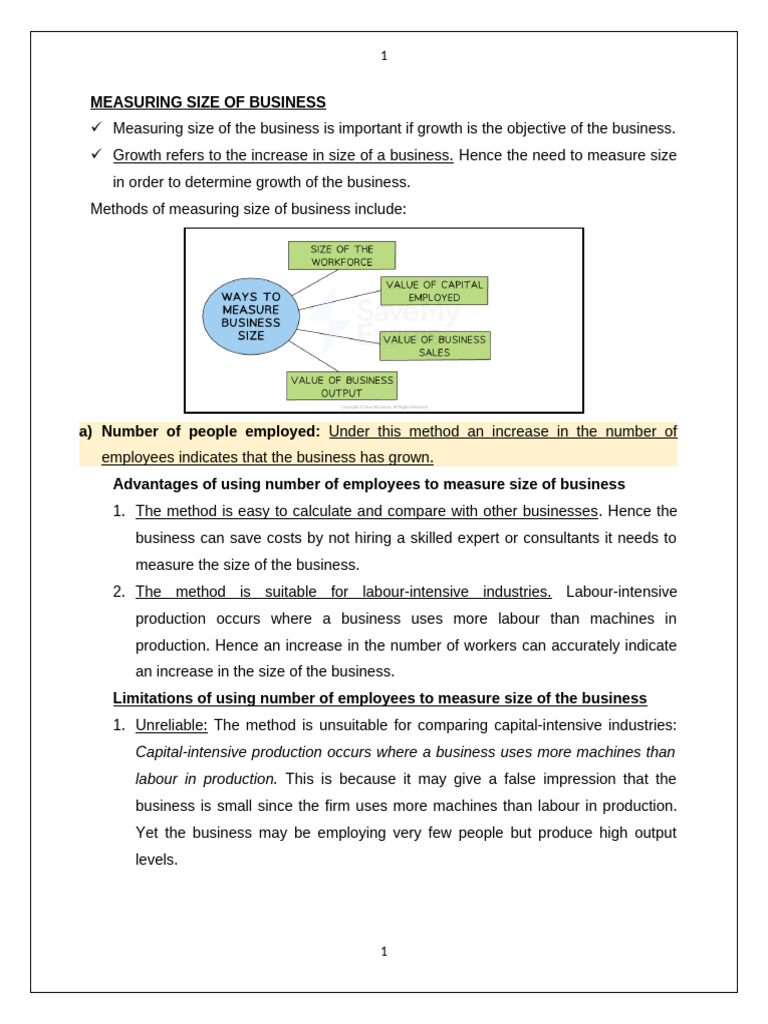 Measuring Size of Business 2 | PDF | Labour Economics | Employment