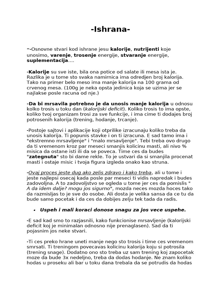Ishrana (Nutrition by Dario) | PDF