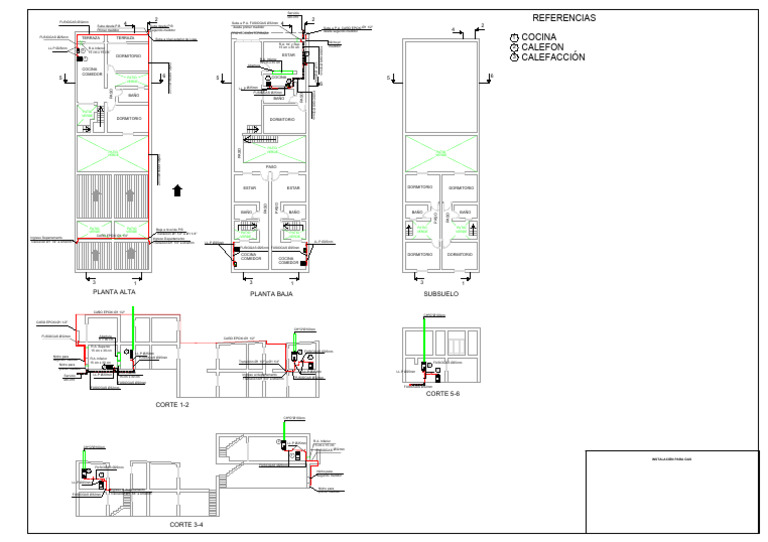 Plano de Instalación de Gas y Espacios | PDF | Inicio | Habitación