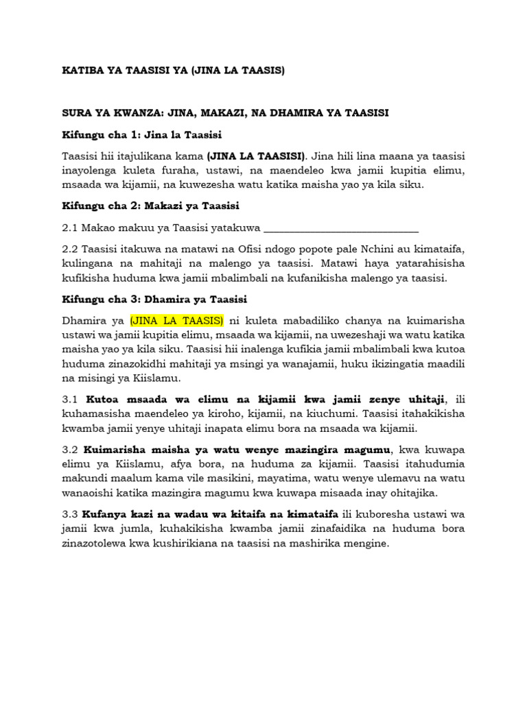 Mapendekezo Ya Katiba | PDF