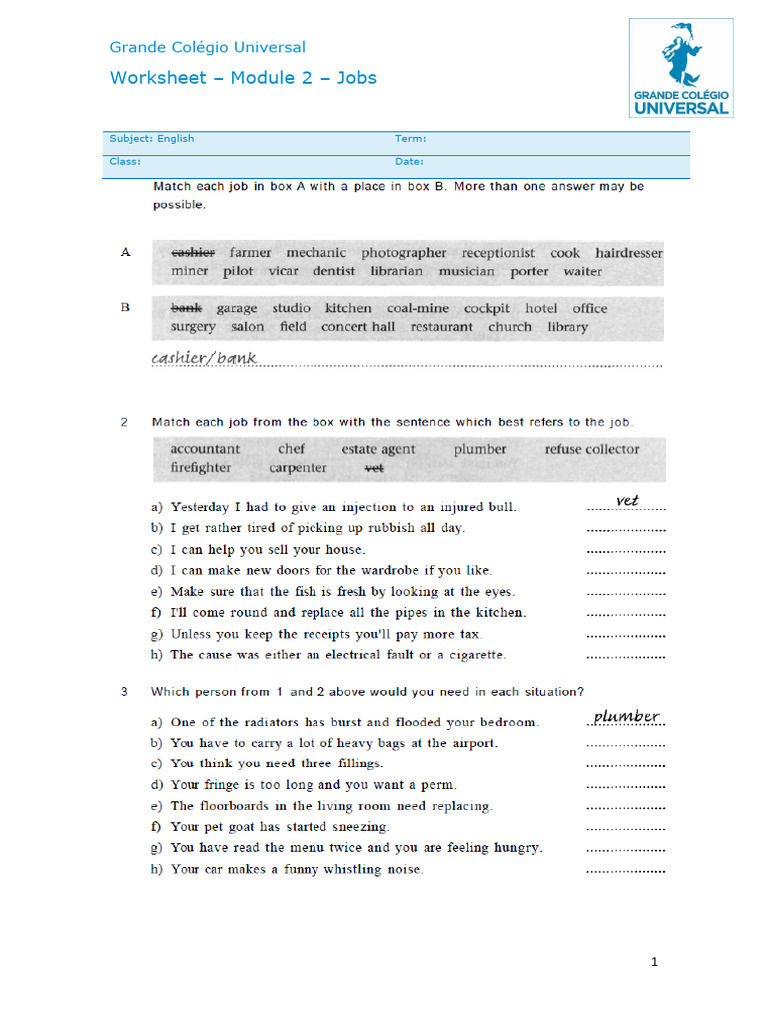 WS - 9º - Module 2 - Jobs | PDF