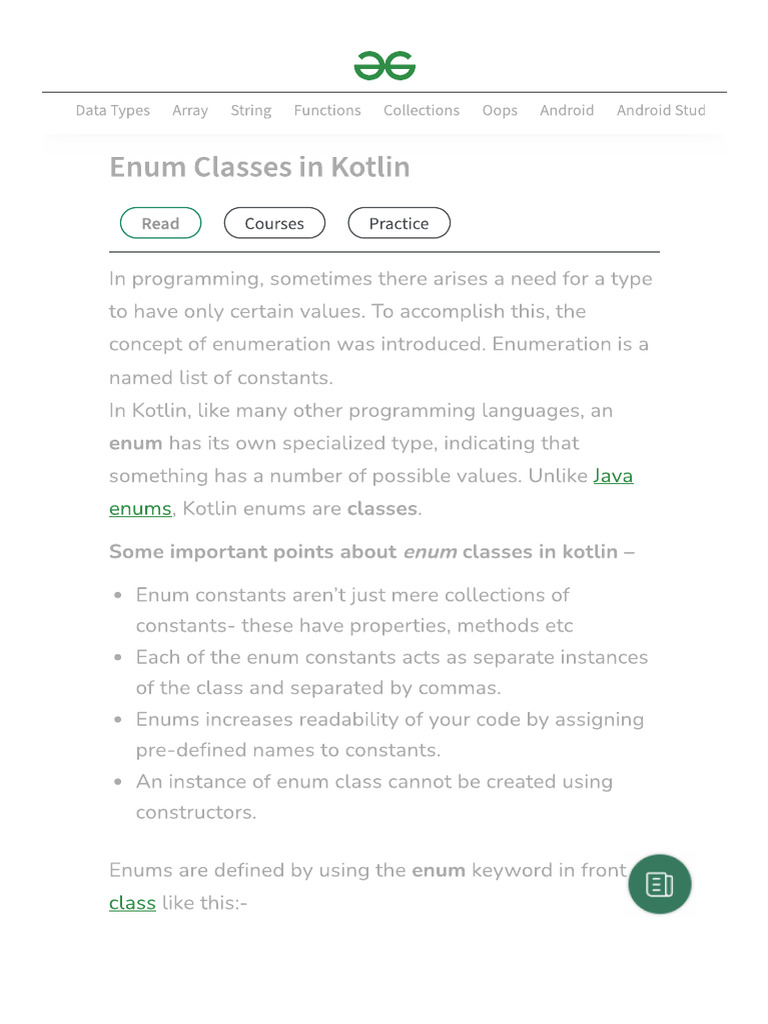 12- 'Enum' class in Kotlin | PDF