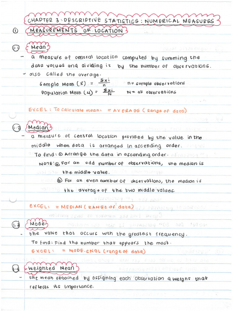3 - Descriptive Statistics - Numerical Measures | PDF