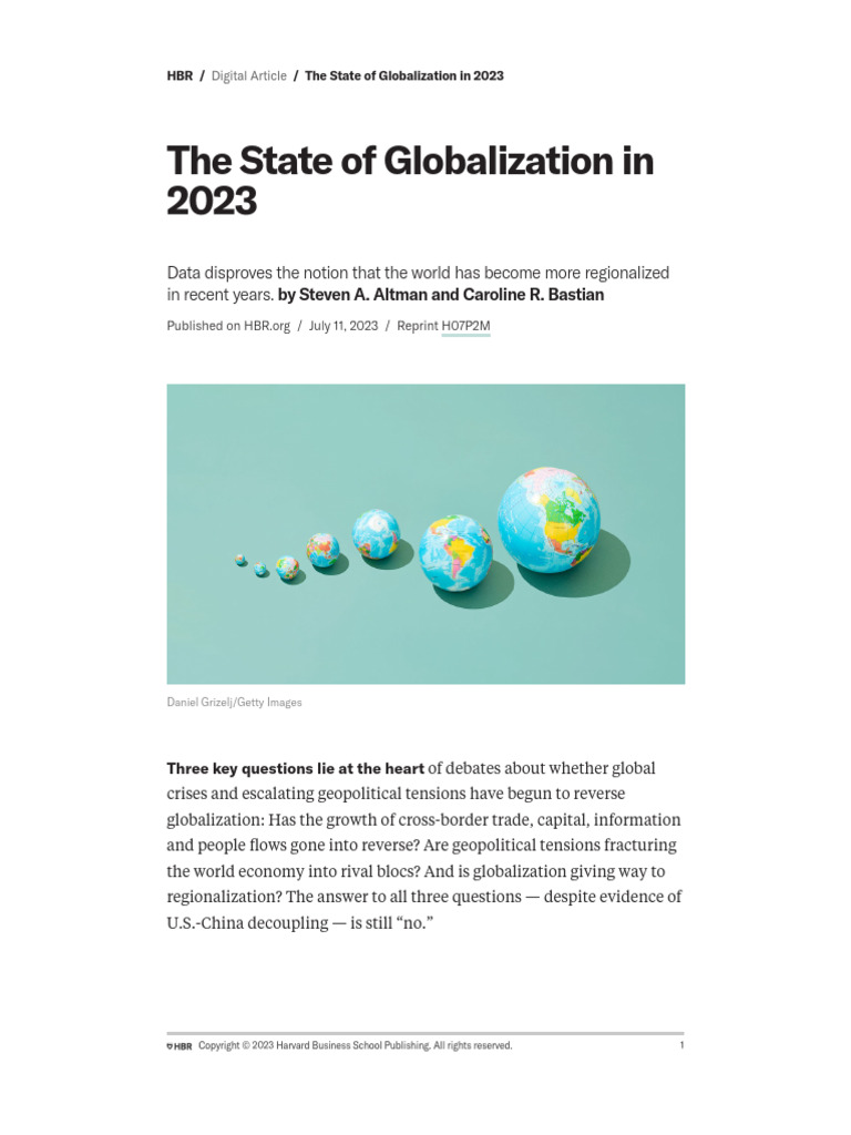 The State Ofglobalization in 2023 | PDF | Globalization | Foreign ...