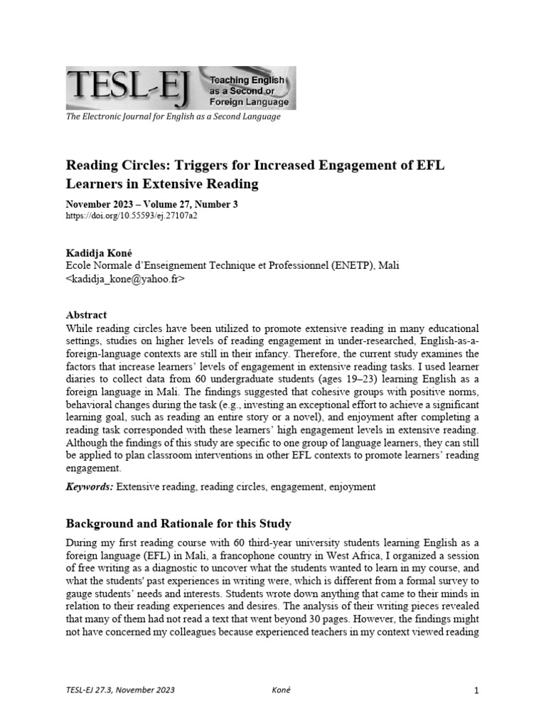 Reading Cyrcle | PDF | Learning | Second Language