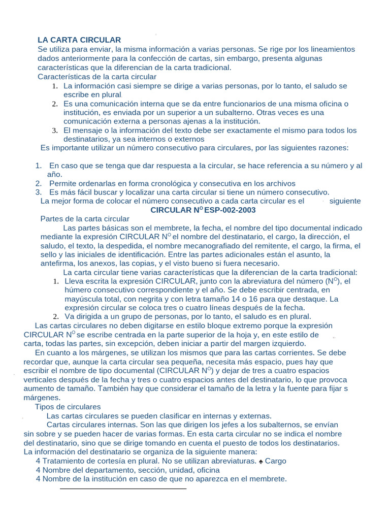 Guía de Cartas Circulares | PDF | Información