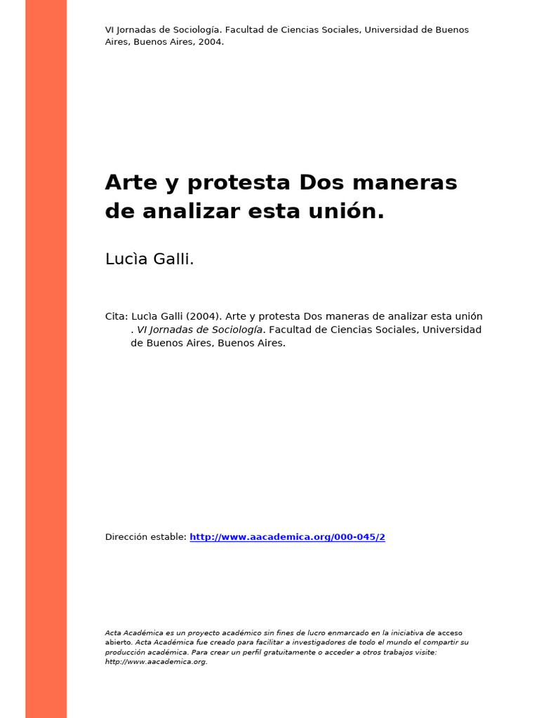 Arte y Protesta: Análisis de su Unión | PDF | Arte de performance ...
