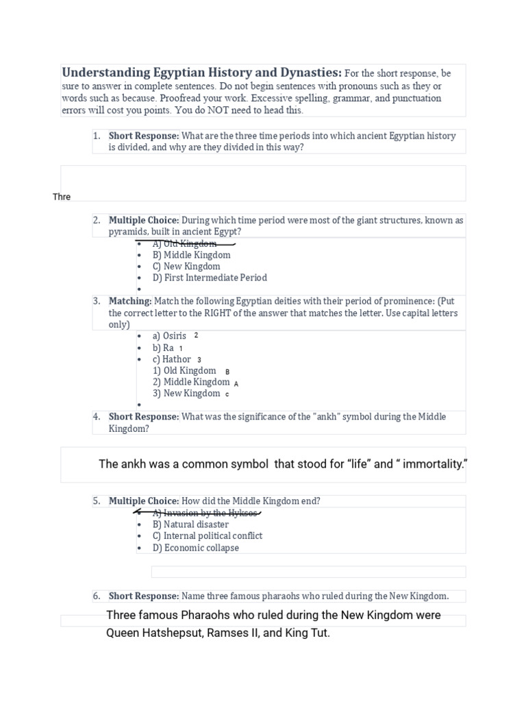 Egyptian History: Dynasties and Key Events | PDF | Ancient Egypt ...