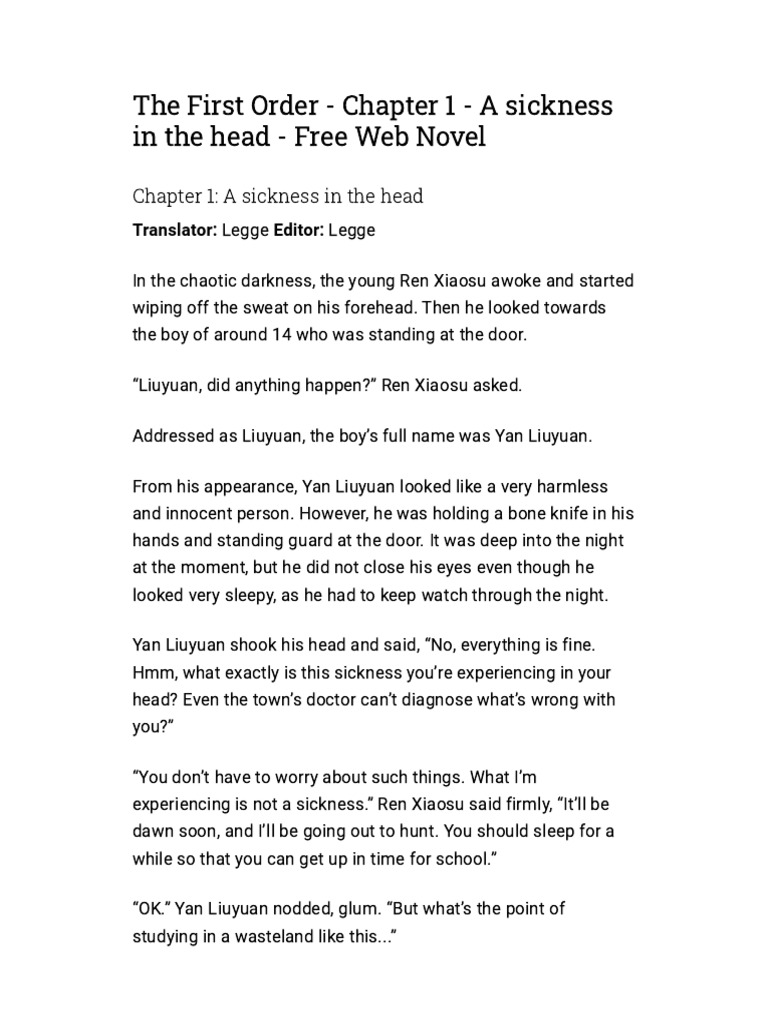 The First Order - Chapter 1 - A sickness in the head _ Free Web | PDF