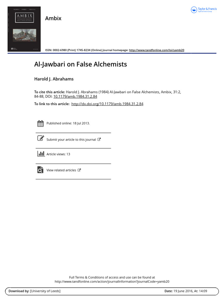 Al-Jawbari's Critique of Alchemy Fraud | PDF | Alchemy | Distillation