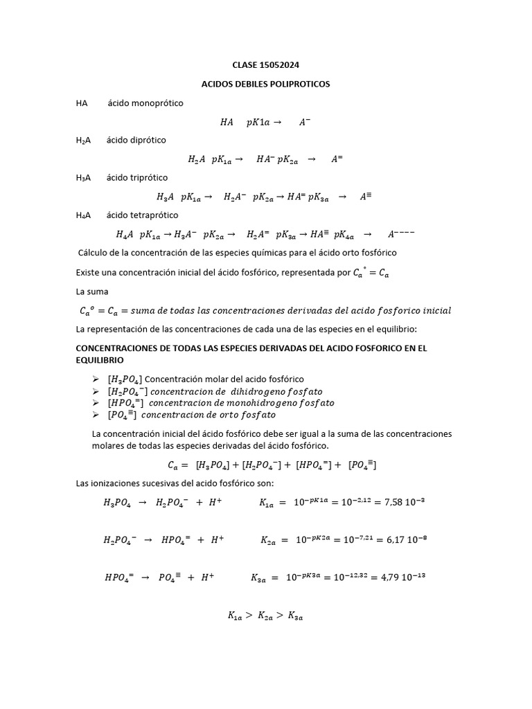 Clase 15052024 Poliproticos | PDF | Ácido | Ramas de la termodinámica