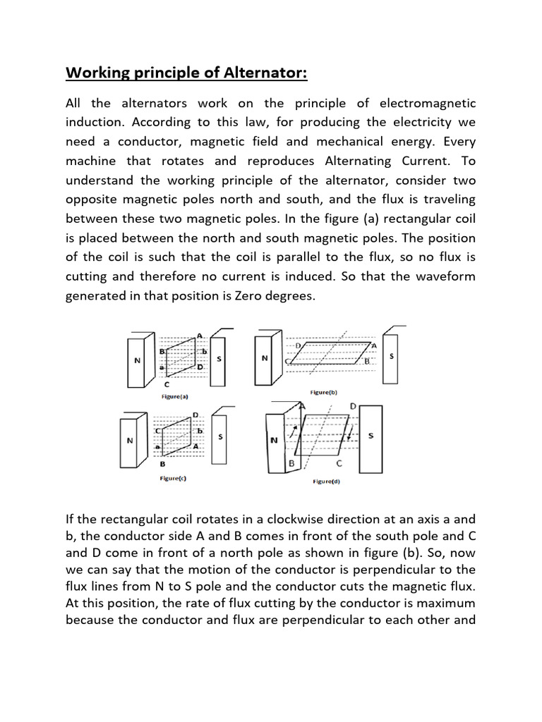 Working Principle of Alternator | PDF | Electromagnetic Induction | Magnetic Field