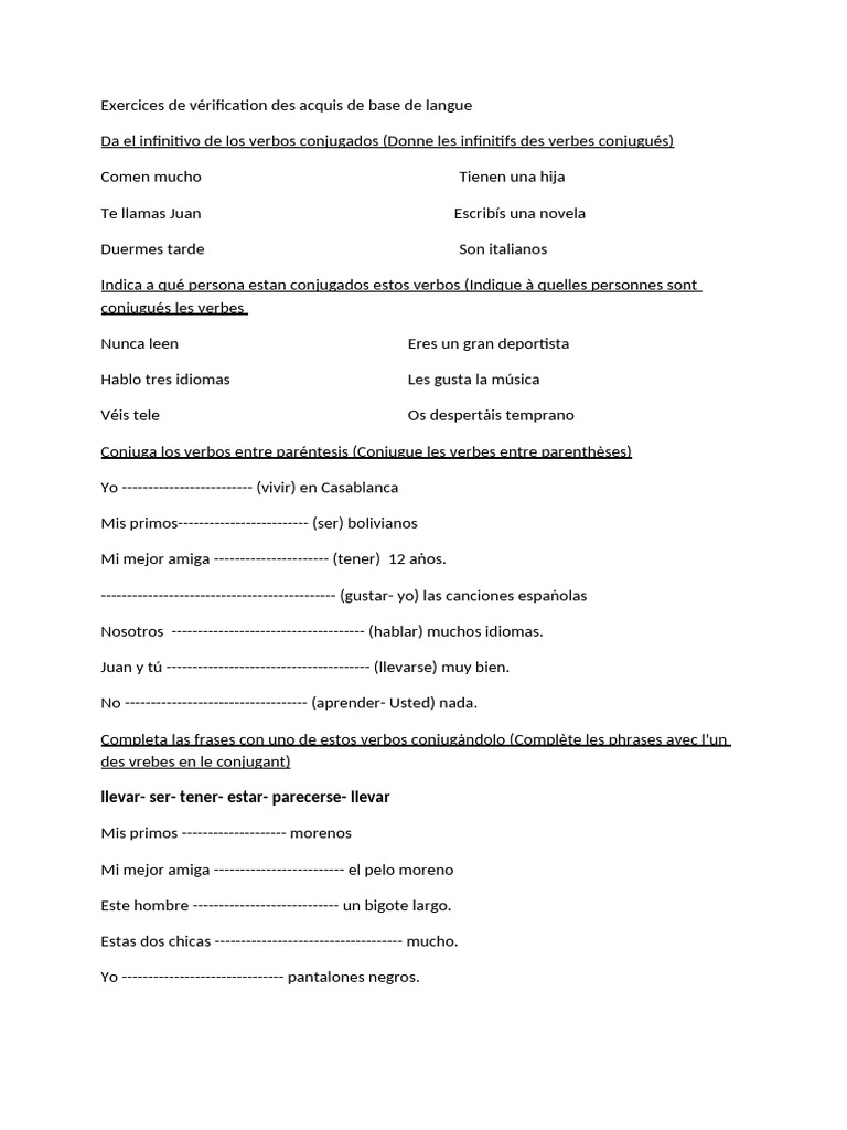 Ejercicios Recap Lengua 3 Eme 2 | PDF